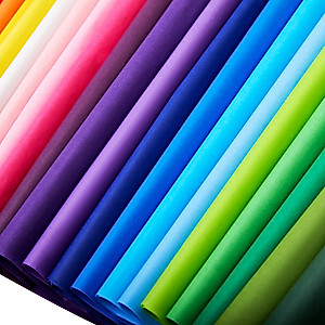 Bobobag 150 Sheets Colored Tissue Paper, 20X14 inch Christmas Tissue Paper for Gift Bags, Red Green Yellow White Black Gift Wrapping Paper(25 Colors)