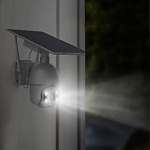 SOLIOM S600 Outdoor Home Security Camera, Wireless WiFi Pan Tilt 360° View Spotlight Solar Battery Powered System, Motion Detection and Siren, Color Night Vision, 2-Way Talk, Remote Access, Cloud/SD