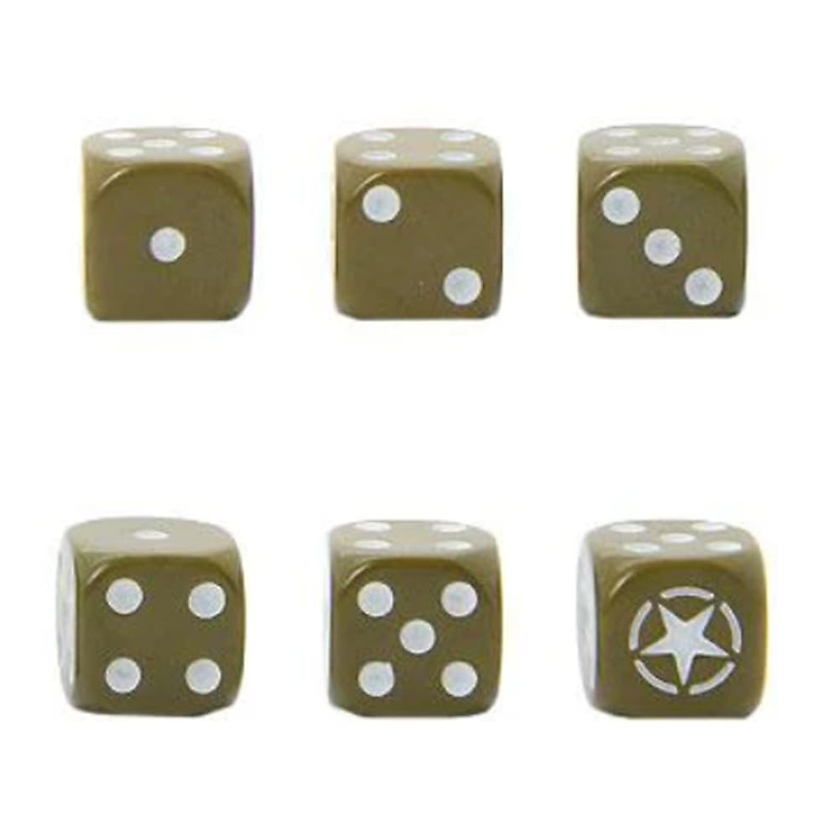 US Army - Allied Star D6 Dice Set (16) Bolt Action by Warlord Games