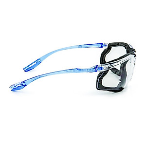 3M 10078371662704 Virtua CCS Protective Eyewear with Foam Gasket and Reader Lens, Blue with Clear Lens
