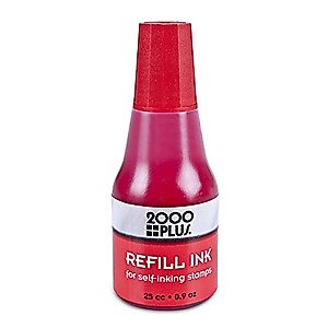 2000 PLUS Ink Refill for Self-Inking Stamps and Stamp Pads, Red, 0.9oz (032960)