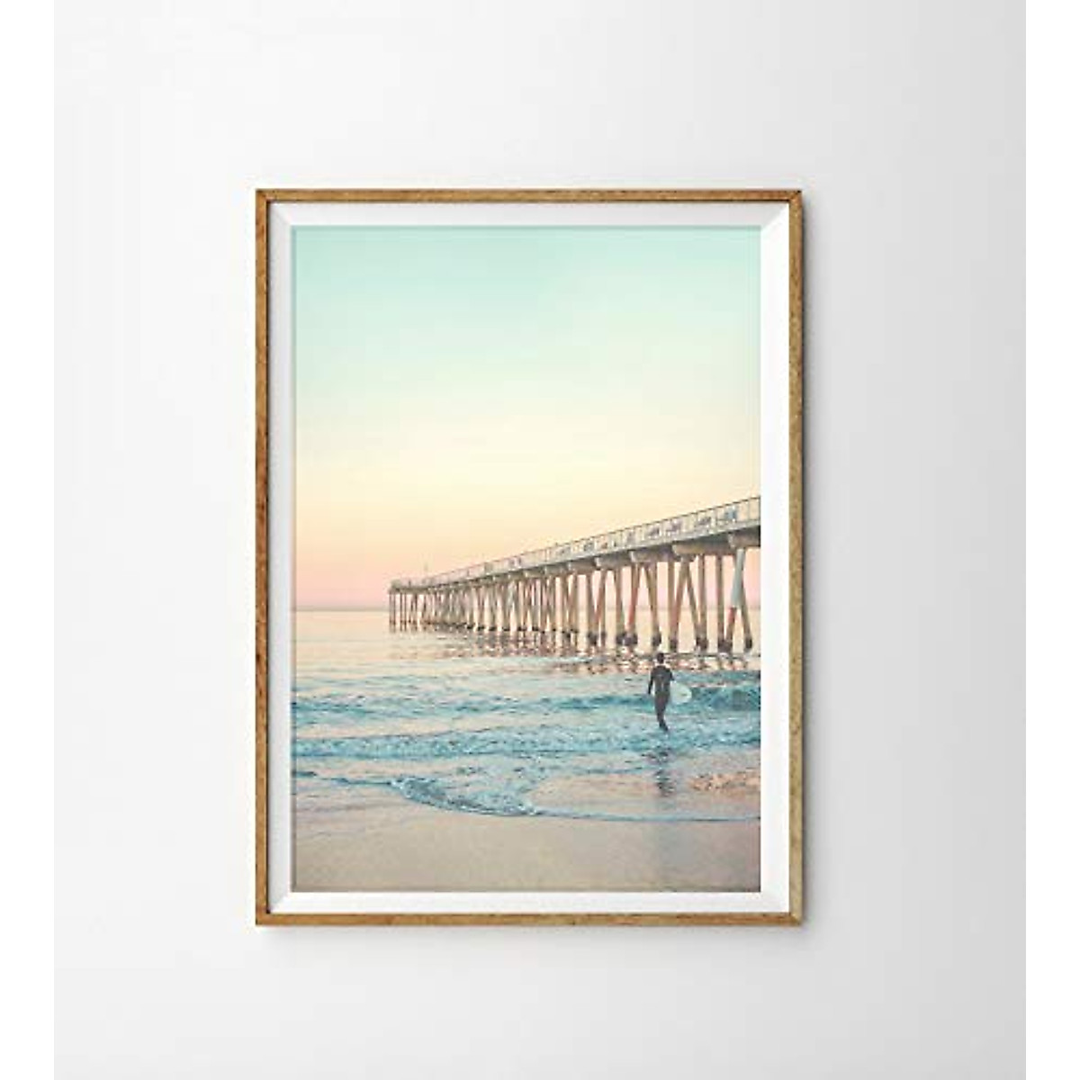 iMagitek Set of 6 Unframed California Coastal Surf Wall Art Prints, Beach Sunset Wall Poster, Surfboard Wall Art (8" x 10")