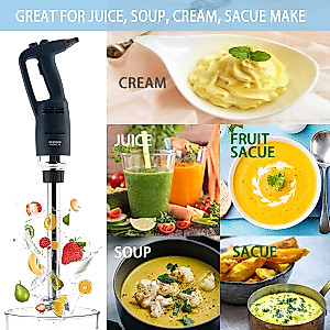 NJTFHU 14 in Heavy Duty Immersion Blender Handheld Kitchen, Hand Blenders for Kitchen, Commercial Mixer Electric, 500W Removable Shaft 2500rpm to 15000rpm, Emulsifier Blender Handheld