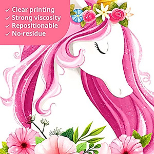 DECOWALL SG-2105 Large Unicorn Wall Stickers Rainbow Kids Colorful Decals Removable for Girls Nursery Bedroom Living Room Art Home Decor Decoration Toddler Little Princess Childrens