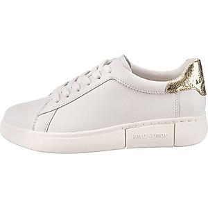 kate spade new york Women's Lift Lace Up Sneaker, Optic White/Pale Gold, 8