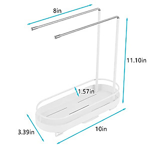 AFYDTMY Sponge Holder for Kitchen Sink,360° Rotating Dish Cloth Holder & Removable Drain Pan,Kitchen Sink Caddy Organizer for Sponge Brush Soap Dish Dish Cloth Rack