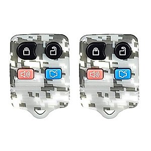 2x Camouflage New Keyless Entry 4 Button Remote Car Key Fob Fobik Compatible with Mustang Escape Expedition Explorer Focus Fusion Taurus Escort Lincoln Navigator Town Car Mercury with DIY Programming