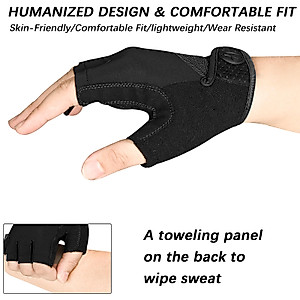 MOREOK Cycling Gloves Bike Gloves for Men/Women-[5MM Gel Pad] Biking Gloves Half Finger Bicycle Gloves Exercise Workout Gloves for Cycling/Weight Lifting/Gym/Motorcycle/Rowing-black-128-XXL