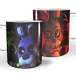 Dsforu White Ceramic 11 Oz Mugs Fnaf Holiday Five Father Day 5 Friends Nights Event At Birthday Game St Gamer New Year Cosplay Tea Cups Hot And Iced Coffee Water Gift Christmas