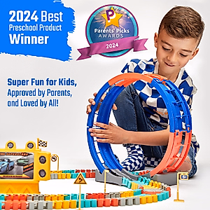 JITTERYGIT Race Track Glow in The Dark Magic Toy Set, Kids Light Up Flexible Car Tracks - Best Birthday Gift for Boys Girls and Toddlers 3 4 5 6 7 8 Year Old