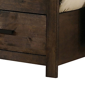 Benjara BM302765 Low Platform Frio 2-Drawers California King Size Storage Bed Rustic Brown & Black