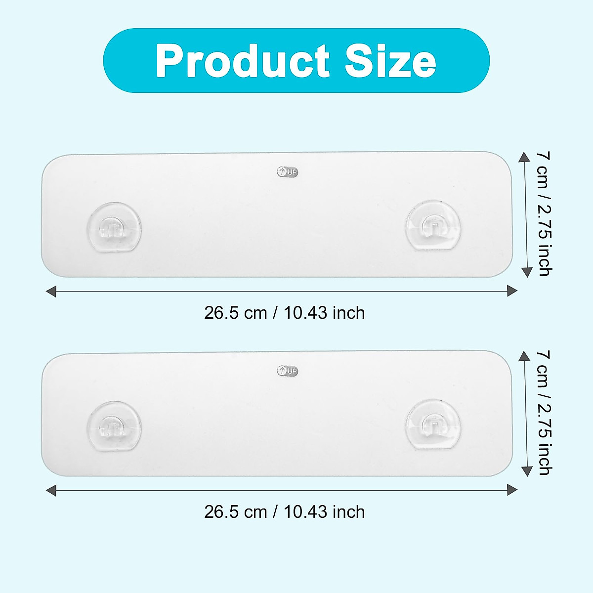 CGBE 2 Pack Shower Caddy Adhesive for Replacement 10.5 x 2.8 Inch, No Drilling, Easy Installation, 22 Lbs Capacity - Ideal for Shower, Spice Rack, Kitchen Storage