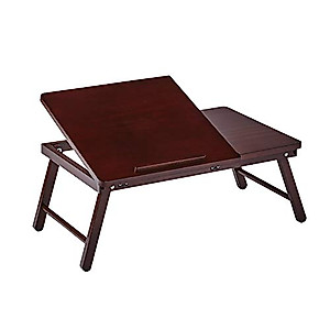 Amazon Basics Portable Lap Desk with Adjustable Lift Top for Laptops and Reading - Espresso Finish