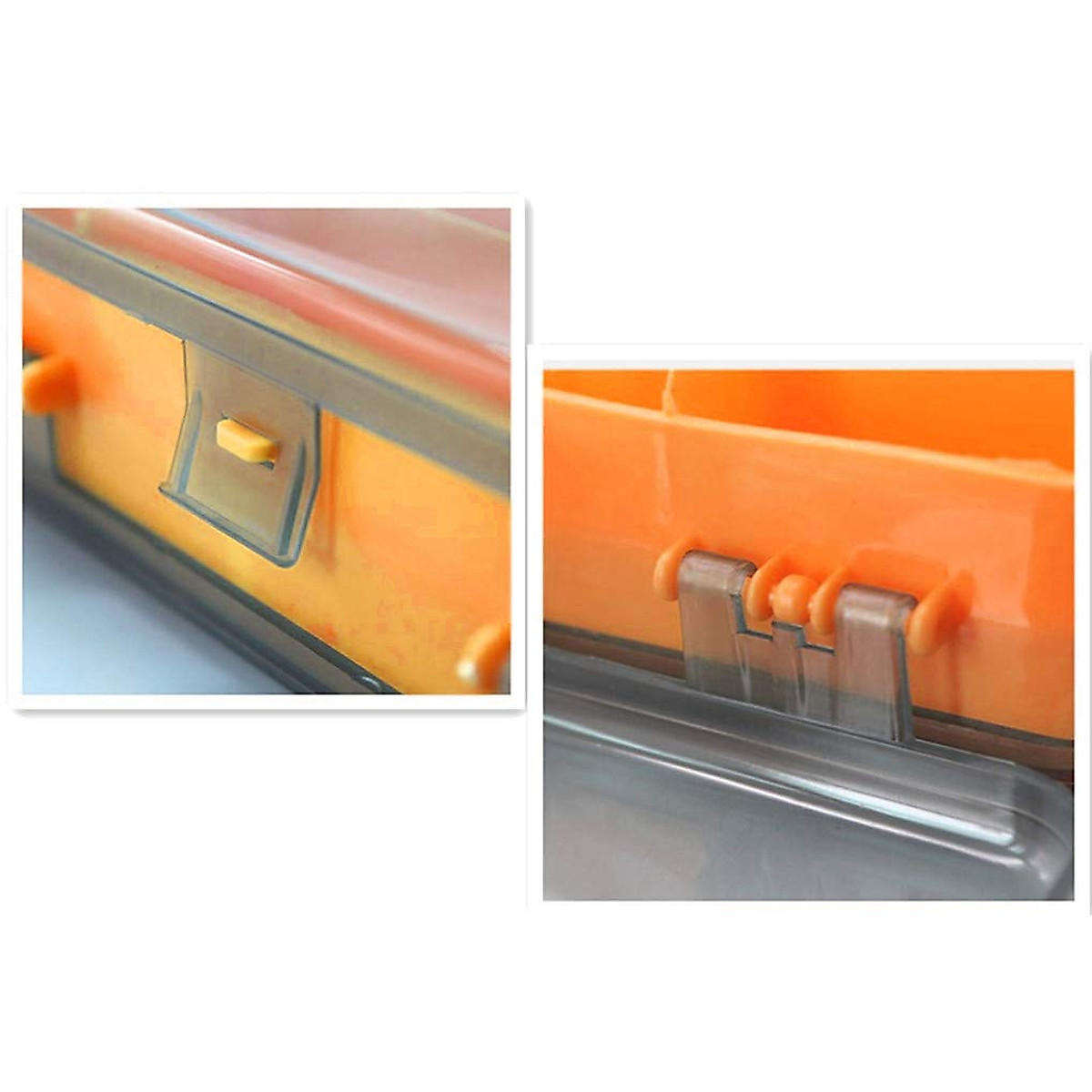 Toasis Two Sided Plastic Box Fishing Lure Storage Container Organizer Small Fishing Tackle Box (Orange)