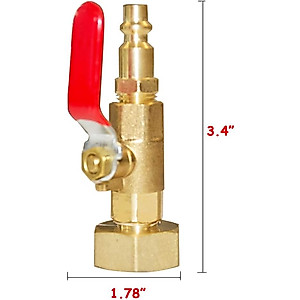 HQMPC RV Winterize Adapter Blowout Adapter 1/4" Quick Connect Plug with 3/4" GHT Female Ball Valve and Male for RV, Travel Trailer, Boat, Camper, Cabins +Extra 2 PTFE Tapes+ Gaskets
