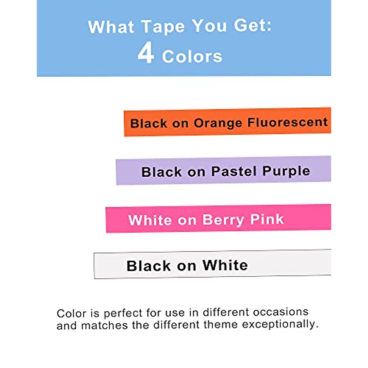 Aitaperste Compatible Color Tapes Replacement for Brother TZe Tape 12mm 0.47 TZe-231 TZe-B31 TZe-MQF31 TZe-MQP35 Laminated Compatible with P Touch PTD210 PTD400AD PTH110 PT-D202, 26.2 Feet, 4 Pack