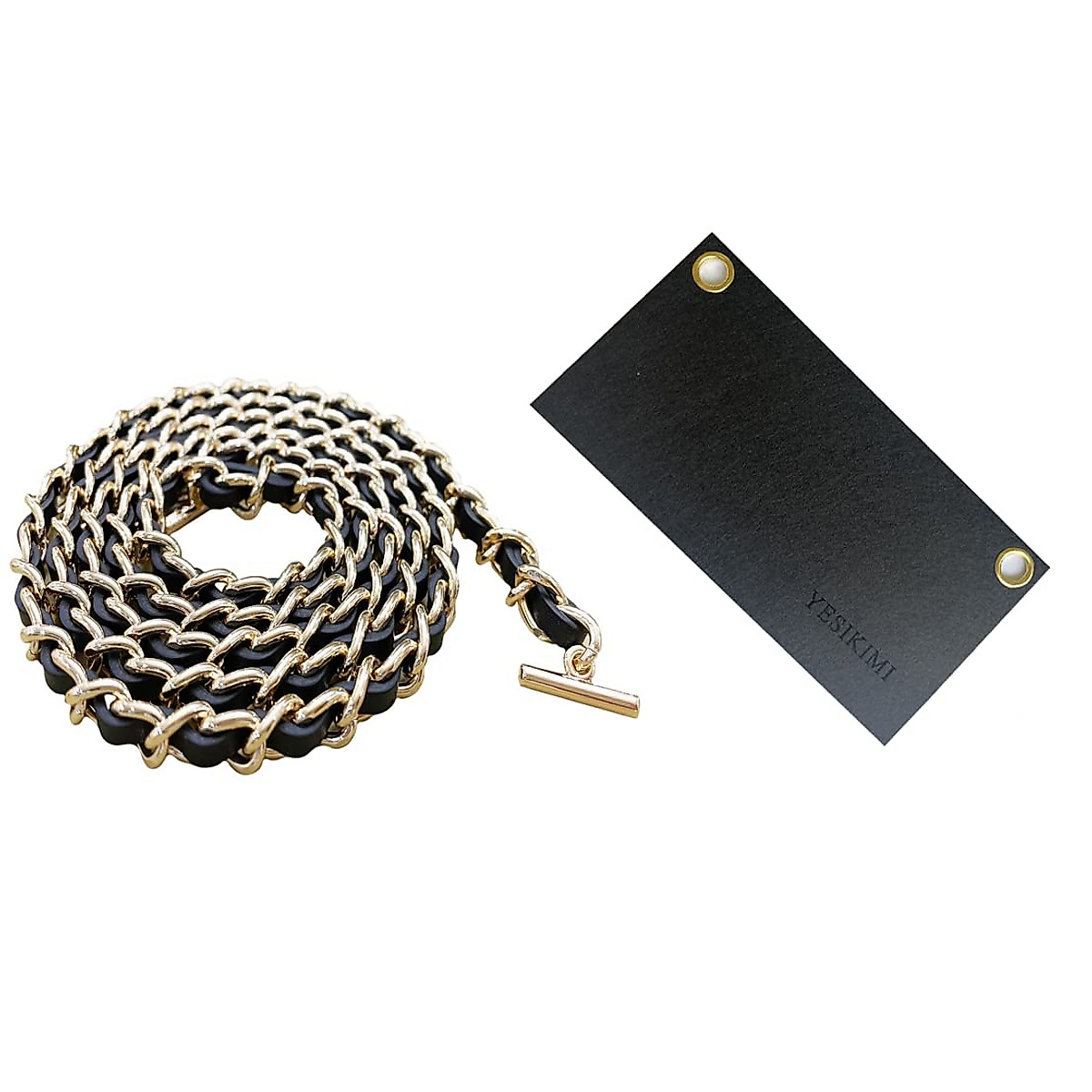 Conversion Kit Real Cowhide Leather Chain+Insert Compatible with Chanel Flap Long Wallet