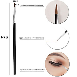 Eyeliner Brushes Set,JASSINS Fine Angled Eyeliner Brushes,Precision Gel Eye Liner Ultra Fine Bent Makeup Brush For Newbies and salon（3PCS）