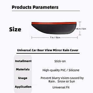 Mirror Rain Visor Guard,2 Pcs Mirror Rain Visor Eyebrow, Side Mirror Visor Rain Guards, Car Rear View Mirror Rain Cover,Waterproof Auto Mirror Rain Visor, Universal Fit for Cars,Truck and SUV-Black