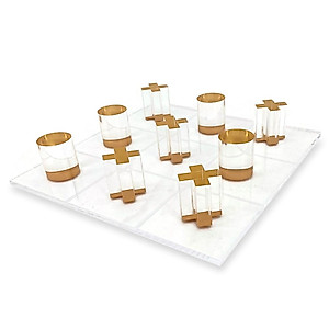 OnDisplay 3D Luxe Acrylic Tic Tac Toe Set (Gold)