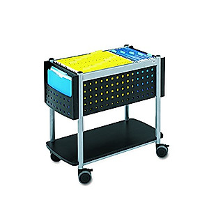 Safco Products Scoot Open Top Mobile Letter/Legal File Cart 5373BL, Black, Swivel Wheels