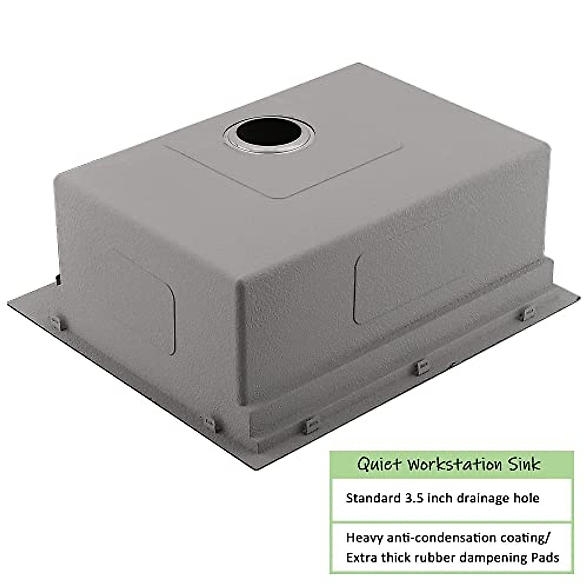 25 Black Drop In Kitchen Sink Workstation-Wesliv 25x22x10 Topmount Drop In Kitchen Sink Black Stainless Steel Sink Double Ledges Workstation Sink 16 Gauge Single Basin Kitchen Sink with Accessories