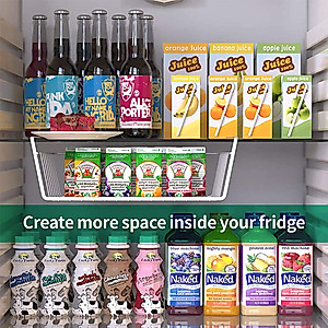 Modern Home Cabinet Wire Hanging Basket Shelves - Space Saving Under Shelf Storage Organizer (Set of 2 15")