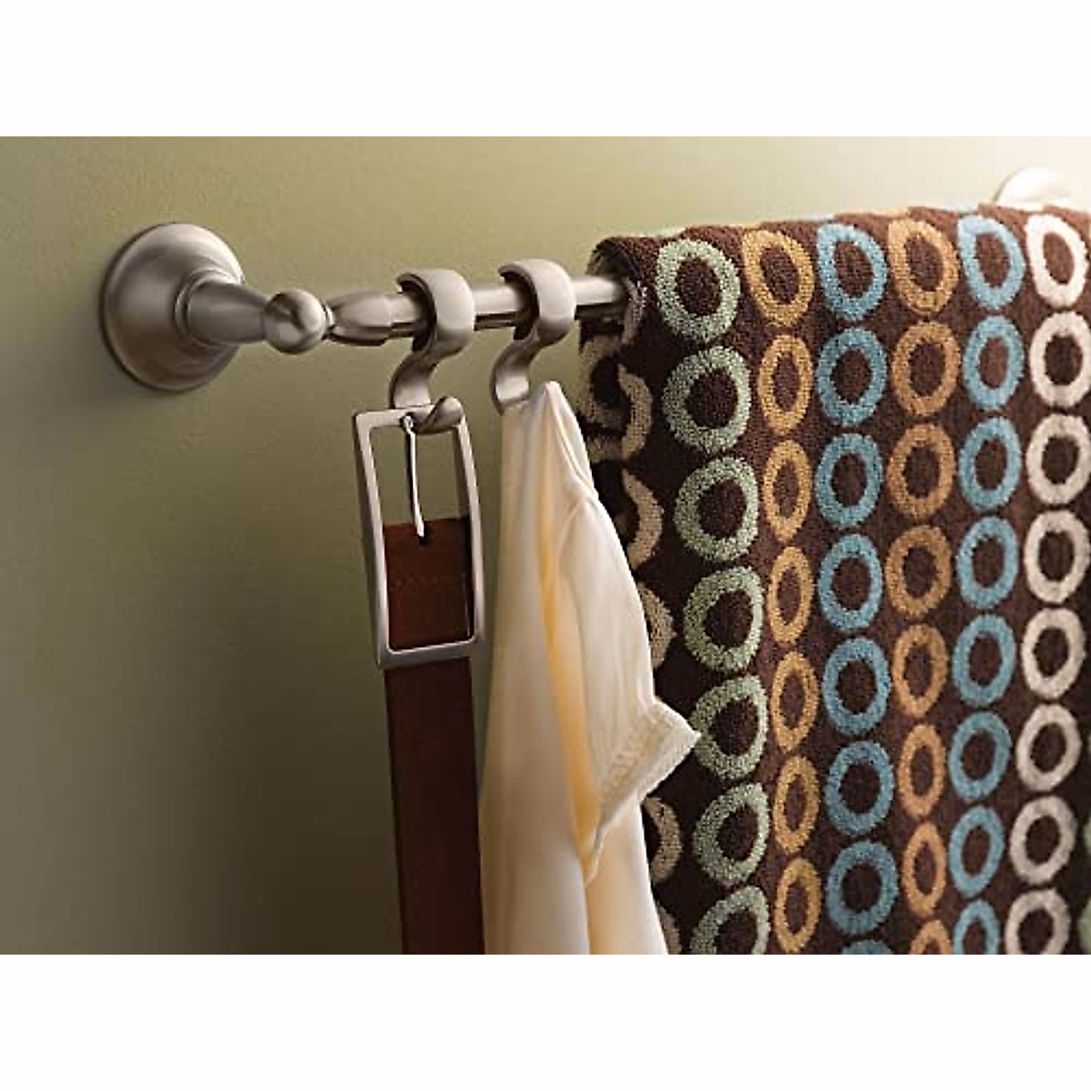 Moen Sage Collection Spot Resist Brushed Nickel 24-Inch Double-Towel Bar, Wall Mounted Bath Towel Hanger with Two Rods, DN6822BN