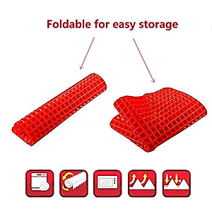 Non-Stick Silicone Baking, Pyramid Healthy Cooking Oven Mat Fat Red-2 Pack by Alpenkok (Black)