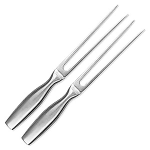 GuDoQi Carving Fork, 2 Pack Stainless Steel Meat Fork, Chef Pro Stainless Steel BBQ Fork 10.5 Inch, Long Metal Chef Kitchen Forks for Barbecue, Serving, Cooking, Grilling, Roasting