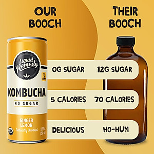 Remedy Kombucha Tea Organic Drink - Sugar Free, Keto, Vegan & Gluten Free - Sparkling Live Cultured, Long-Age Brewed Beverage - 4 Flavor Variety Pack - 8.5 Fl Oz Can, 24-Pack