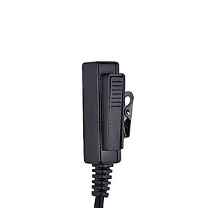 KEYBLU D Shape Earpiece CLS1410, CLS1110, CP185, CP200, CP200d, Headset with Big PTT for 2 Pin Walkie Talkie Radio (Motorola)