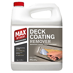 Max Strip Deck Coating Remover - 1 Gallon - Professional Fast Working Gel Strips Multiple Layers - Removes Tough Deck Coatings - No Harsh Odor Leaves Surface Clean