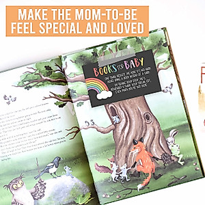 25 Books For Baby Shower Request Cards - Rainbow Baby Shower Invitation Inserts, Book Request Baby Shower Guest Book Alternative, Bring A Book Instead Of A Card, Baby Shower Book Request