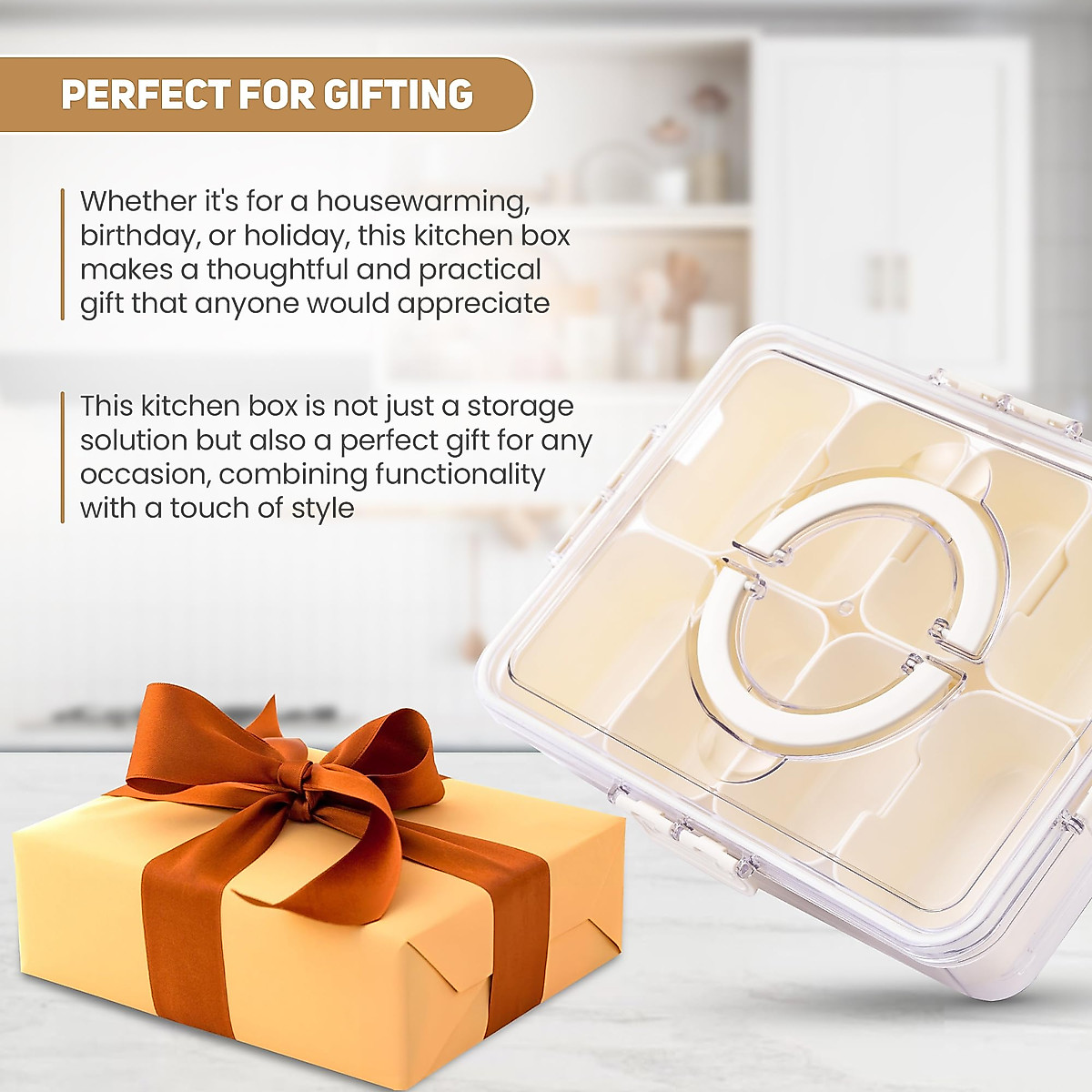 𝟖 𝐂𝐨𝐦𝐩𝐚𝐫𝐭𝐦𝐞𝐧𝐭𝐬 Divided Serving Tray with Lid and Handle, 𝐃𝐢𝐬𝐡𝐰𝐚𝐬𝐡𝐞𝐫 𝐒𝐚𝐟𝐞 Snackle Box Charcuterie Container , Fruit Storage Containers|𝐒𝐧𝐚𝐜𝐤 𝐁𝐨𝐱 𝐂𝐨𝐧𝐭𝐚𝐢𝐧𝐞𝐫