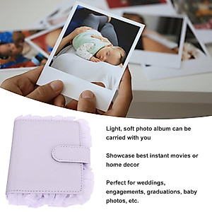 Camera Picture Holder, Universal Mini Film Photo Album with Cute Lace for Display (Purple)