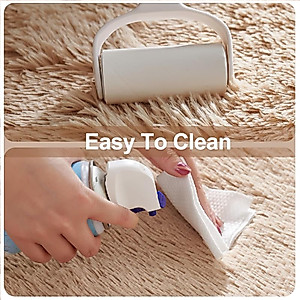 XYORAINN Ultra Soft Area Rugs for Living Room, 6x9 Beige Fluffy Plush Rugs for Bedroom, Non-Slip Large Shag Fuzzy Rug for Nursery, Large Rug for Kids Home Decor Aesthetic