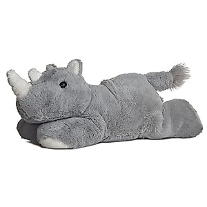 Aurora® Adorable Mini Flopsie™ Rhino Stuffed Animal - Playful Ease - Timeless Companions - Gray 8 Inches