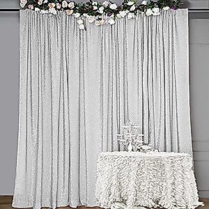 SFN SKY 10ft x10ft Silver Spandex Curtain Party Wedding Backdrop Photography Background Photo Booth Backdrop Studio Background (Silver)