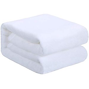 Boao 1 Piece Sublimation Baby Blankets 30 x 40 Inch Blank White Baby Receiving Blanket Fuzzy Soft Warm Blanket Infant Newborn Blanket for Crib Stroller DIY