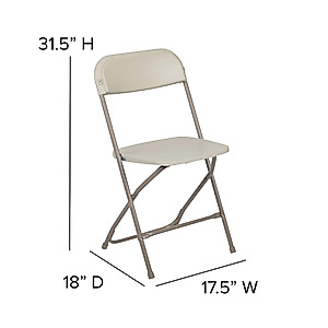 Flash Furniture Hercules Series Plastic Folding Chair - Black - 650LB Weight Capacity Comfortable Event Chair - Lightweight Folding Chair