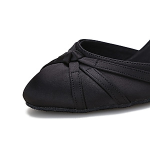 Ballroom Dance Shoes Ladies Dance Shoes Closed Toe Dance Shoes Social Dancing Shoes for Women with High 2.5" Black Size 9