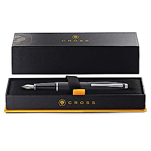 Cross Calais Matte Black Fountain Pen with Stainless Steel Medium Nib