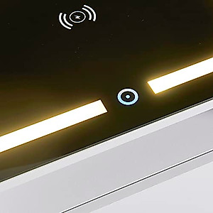 Modern Nightstands with Wireless Charging and Adjustable LED, Wooden End Side Table with 2 Storage Drawers and Open Shelf, Bedside Table for Bedroom Living Room Office, White