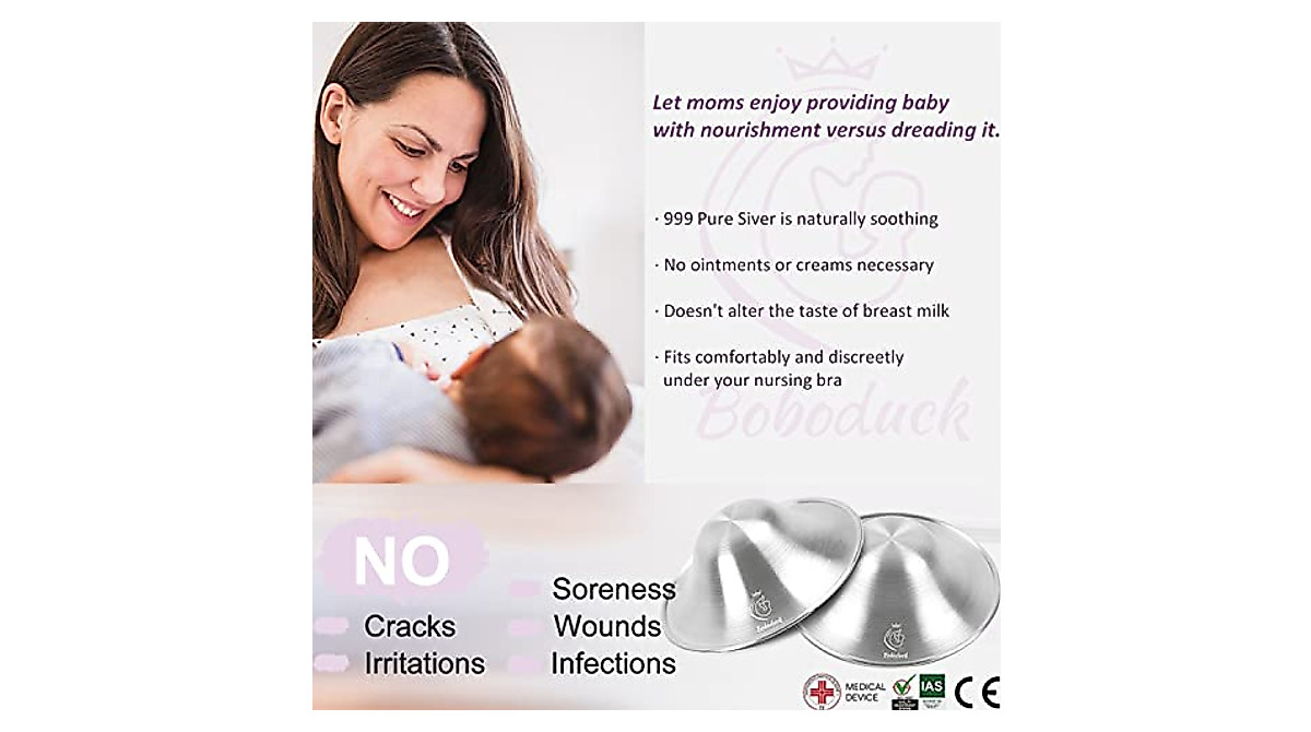 Boboduck Silver Nursing Cups - Comfort for New Moms