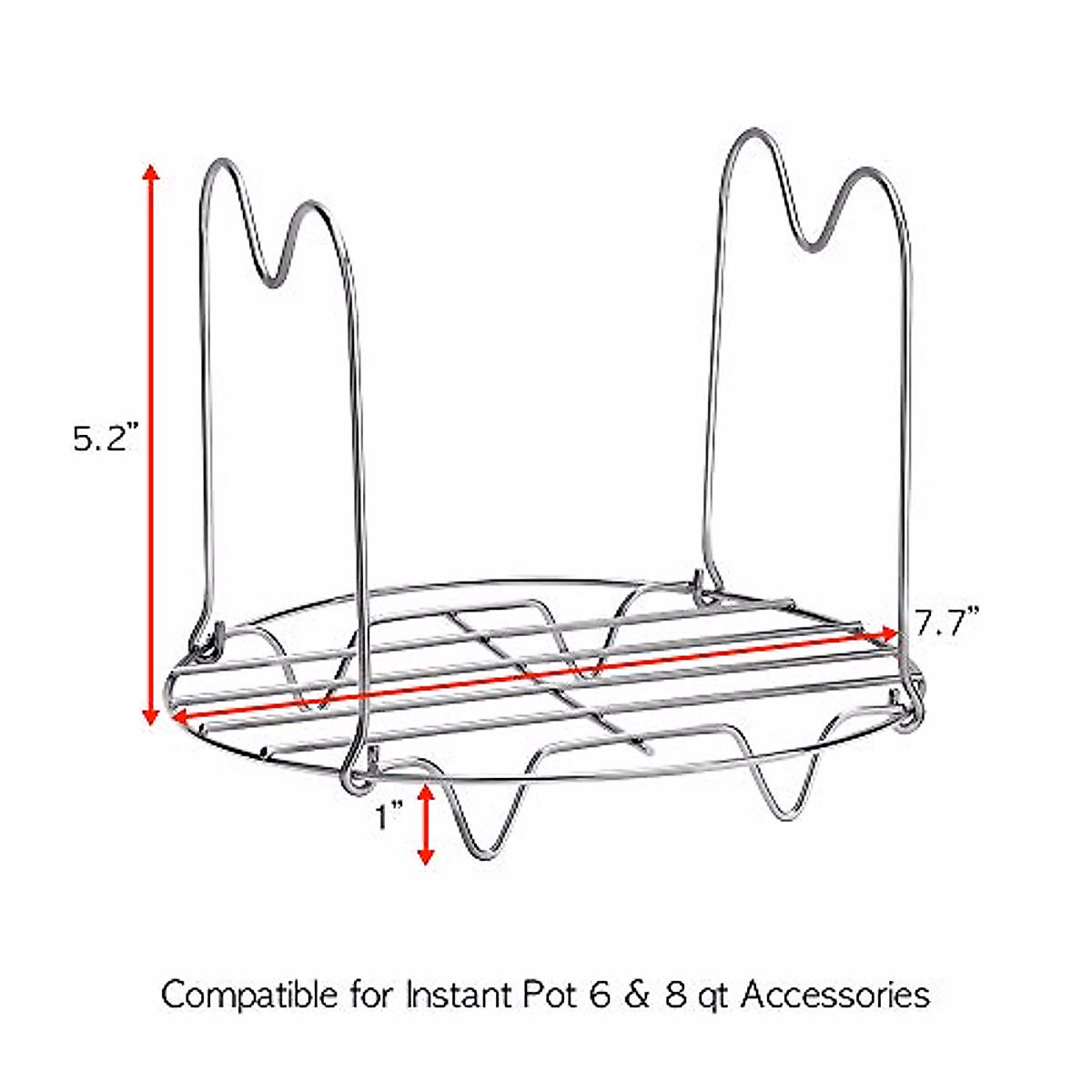 Steamer Rack Trivet with Handles Compatible with Instant Pot Accessories 6 Qt 8 Quart, Pressure Cooker Trivet Wire Steam Rack, Great for Lifting out Whatever Delicious Meats & Veggies You Cook