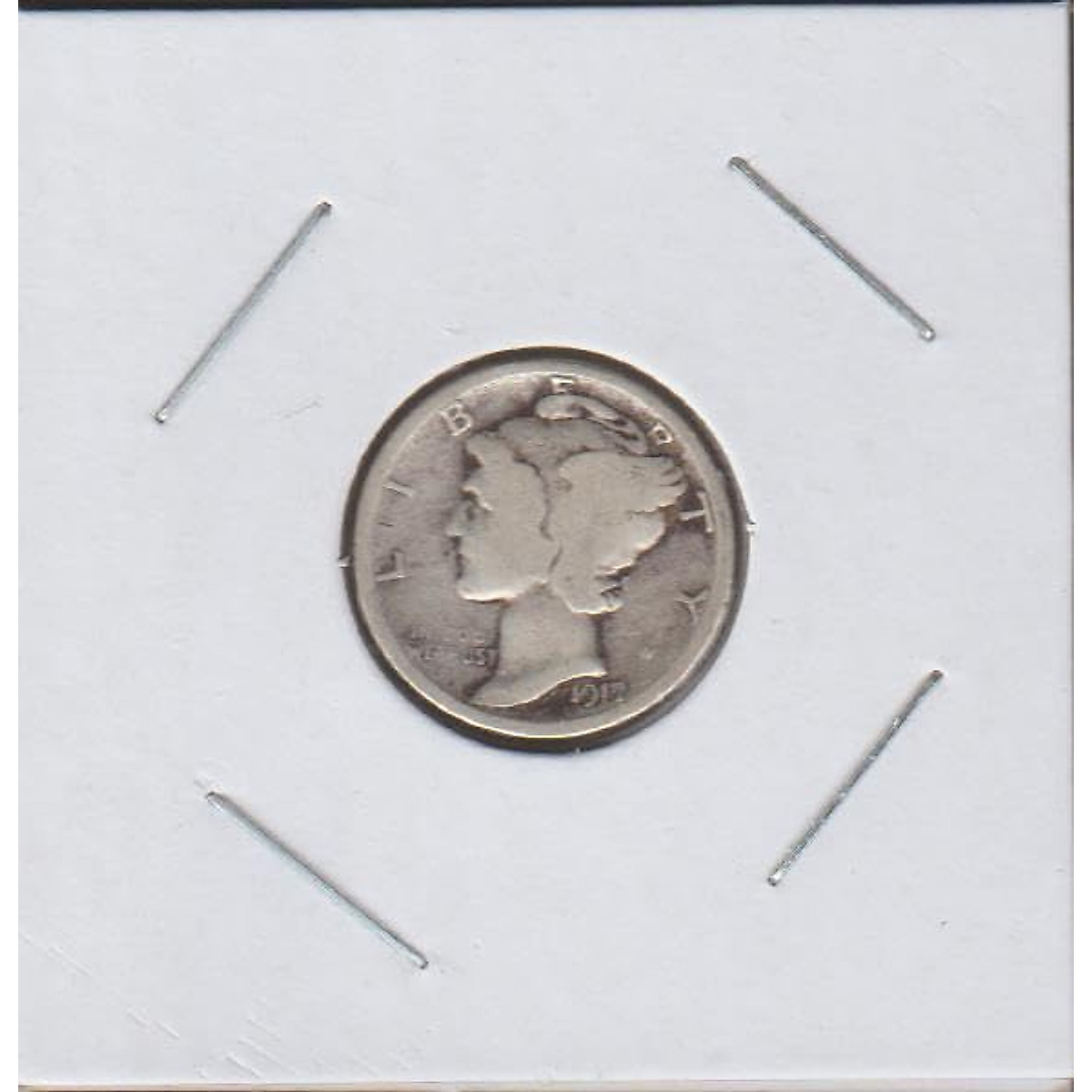 1917 S Winged Liberty Head or"Mercury" (1916-1945) Dime About Good