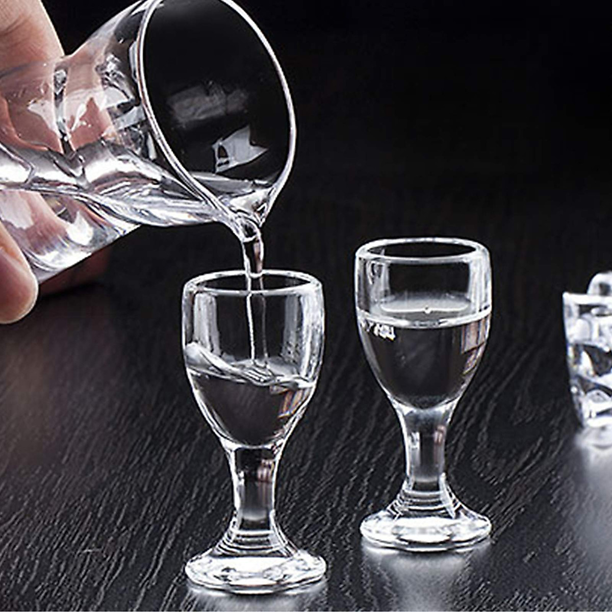 11ml 0.4oz Shot Glasses Set of 6 Sake Glass Set Chinese Liquor Spirit Baijiu Sake Glass Cup Clear Alcohol Mini Shot Glass With Stem Small Drinking Glass Gift Mini Glass Unique Mini Wine Glass