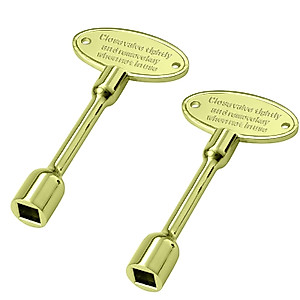MCAMPAS Replacement Parts Gas Valve Key for Gas Fire Pits and Fireplaces, Polished Brass Replacement Gas Key Fits 1/4" Turn Ball Valve 3” Long of 2 Pack