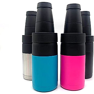 Stainless Steel Vacuum Insulated Double Walled Stainless Steel Cooler with Beer Opener 3 in 1 Beer Bottle and Can Cooler, 12 oz. Slim Can Insulator Holder (green)